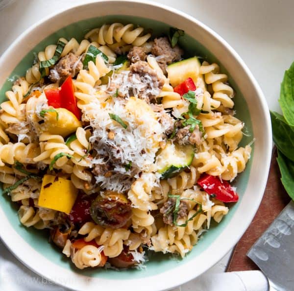 Turkey Sausage Pasta Primavera - Betsylife