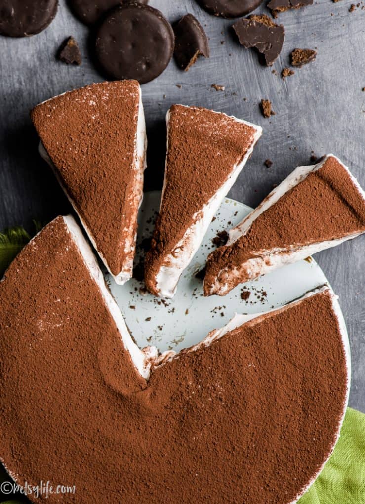 No Bake Thin Mint Pie - Betsylife